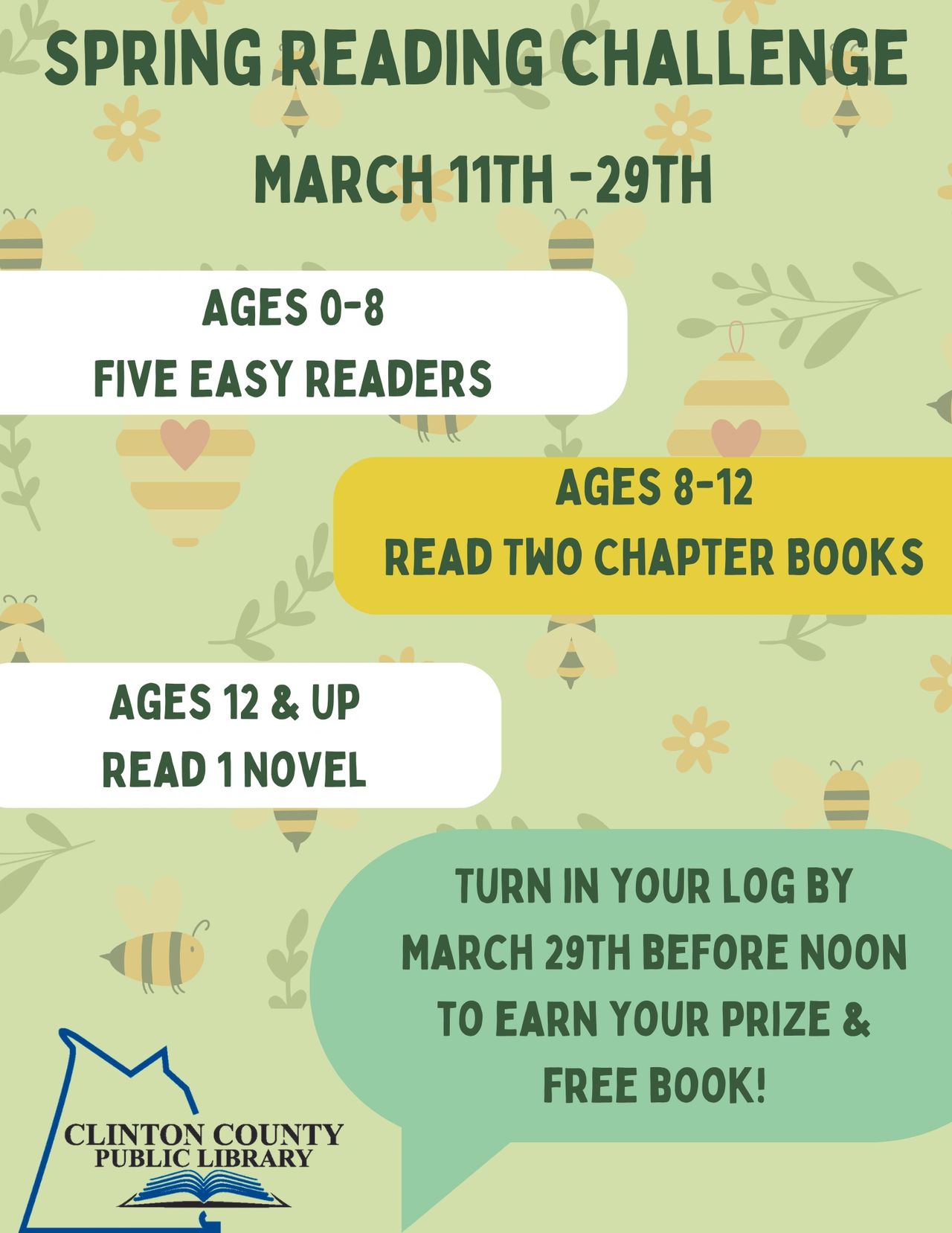 Clinton Co Public Library – Spring Into Reading Challenge – Friends of Kentucky Libraries Inc
